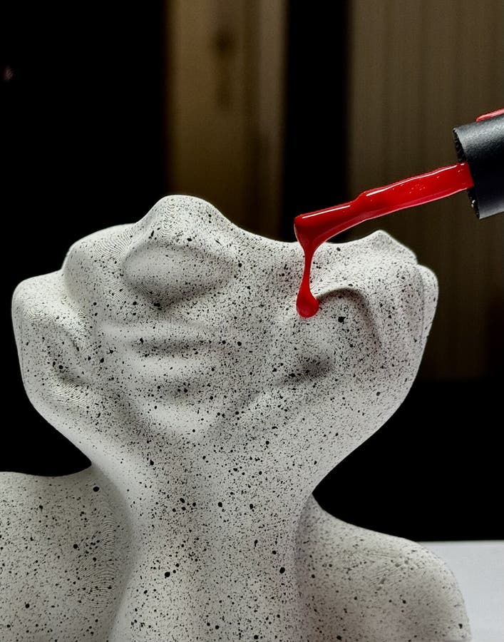 White Plaster Figurine of a Human Face Stock Photo - Image of schönheit ...