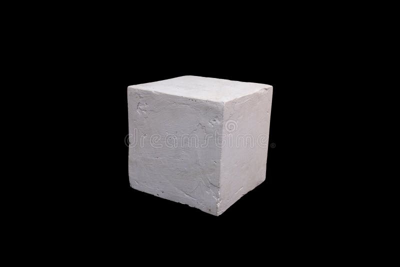 White Plaster Square in Isolation on a Black Background Stock Image ...