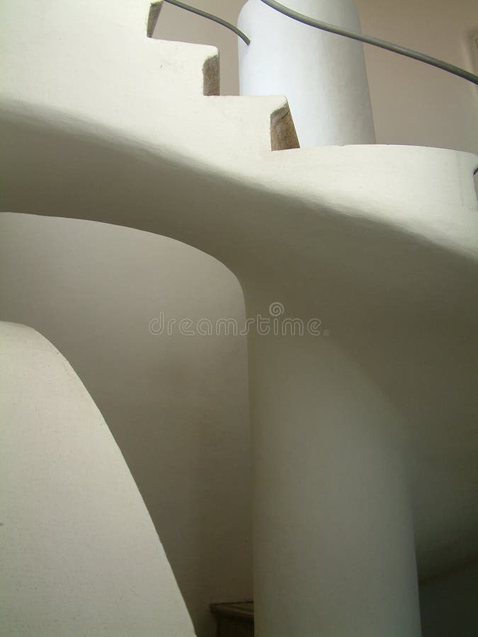 White plaster staircase stock photo. Image of spiral, tread - 755180