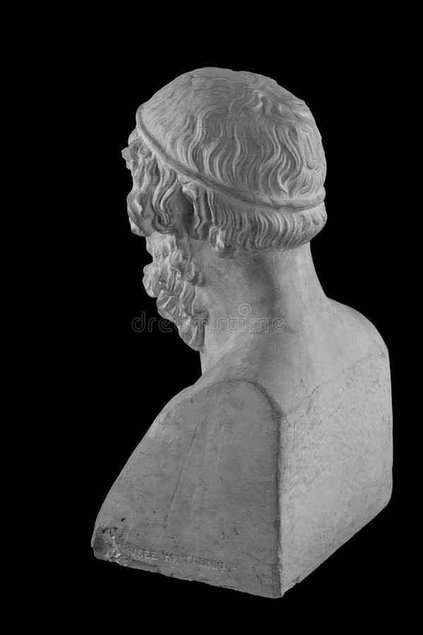 White Plaster Statue of the Bust of the Philosopher Homer Stock Image ...