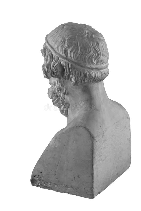 White Plaster Statue of the Bust of the Philosopher Homer Stock Photo ...