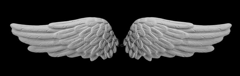 White plaster wings stock image. Image of black, design - 82362809