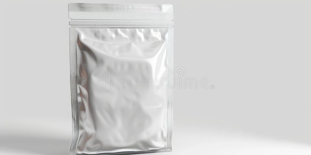 A White Plastic Bag with a Silver Lining Stock Photo - Image of package ...
