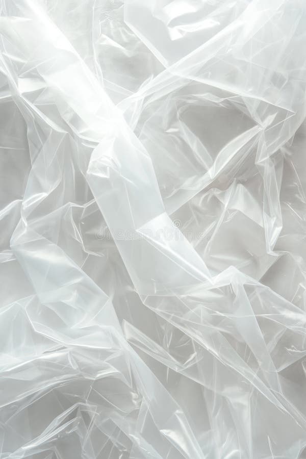 White Plastic Bag Texture on White Background. Close-up of Crumpled and ...