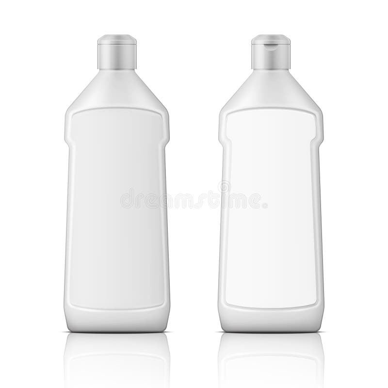 White Plastic Bottle for Bleach with Label Stock Vector - Illustration ...