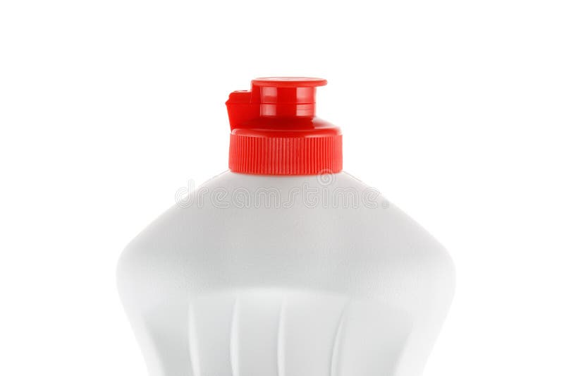White Plastic Bottle with Cap Isolated on White Background for Liquid ...