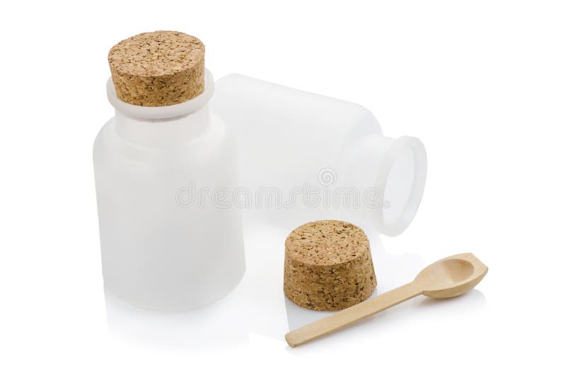 White Plastic Bottle Closure with a Cork Stock Photo - Image of empty ...