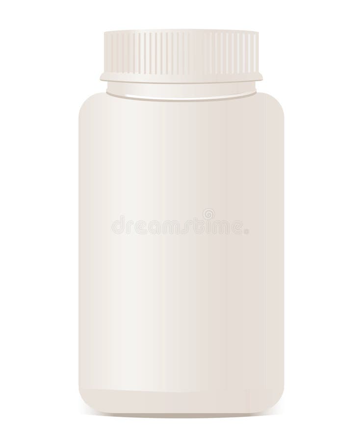 White Plastic Bottle Isolated Stock Vector - Illustration of painkiller ...