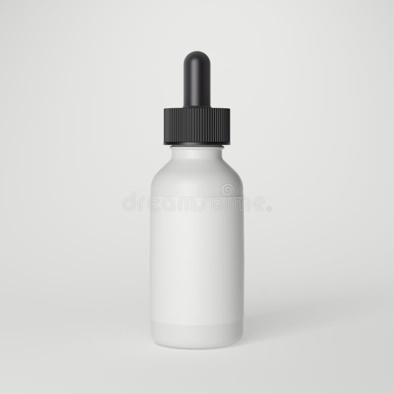 White Plastic Bottle with Label. 3d Rendering Stock Illustration ...