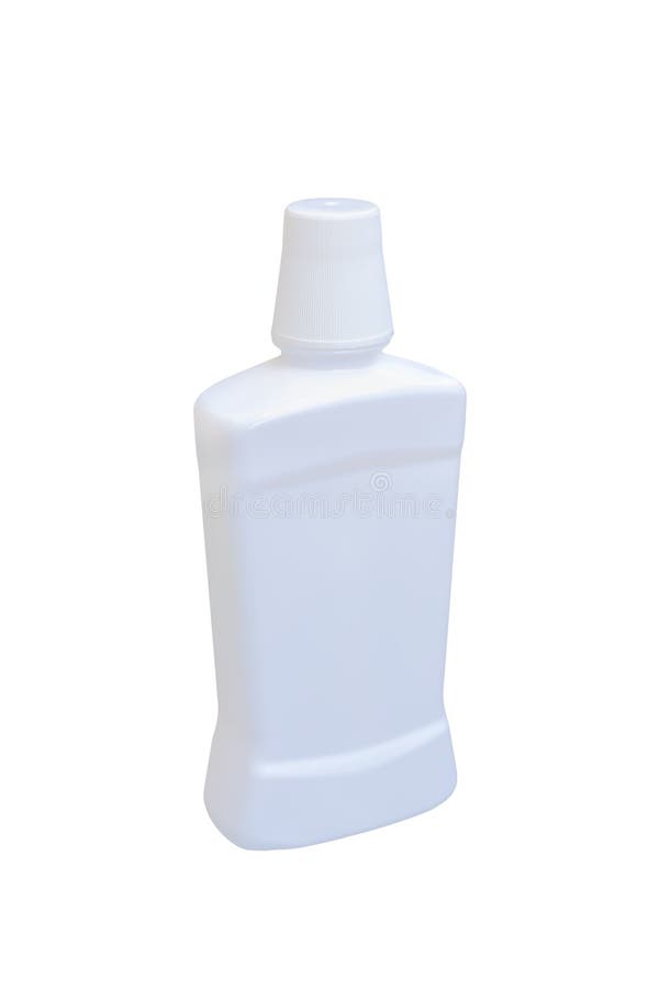 White Plastic Bottle for Mockup, Liquid Container with Lid on Isolated ...