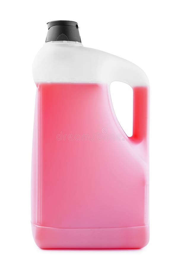 White Plastic Bottle with Pink Liquid and a Black Cap Stock Photo ...