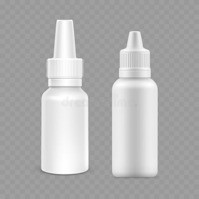 White Plastic Bottles with Nozzle for Liquid Packaging Vector Stock ...