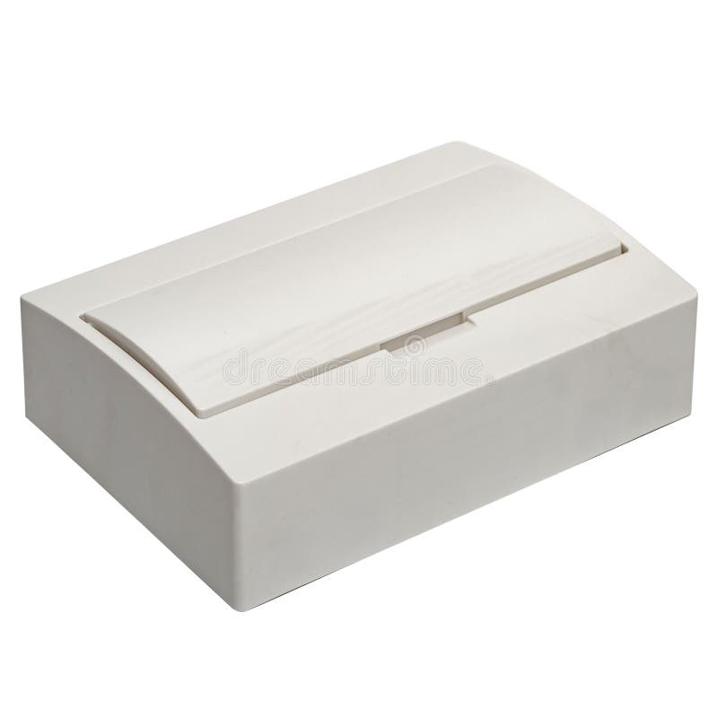 White Plastic Box for Electrical Equipment Fuses. Lid is Open Stock ...