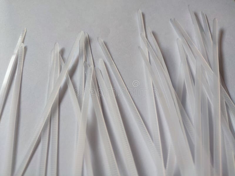 White Plastic Cable Ties Isolated on a White Background Stock Image ...
