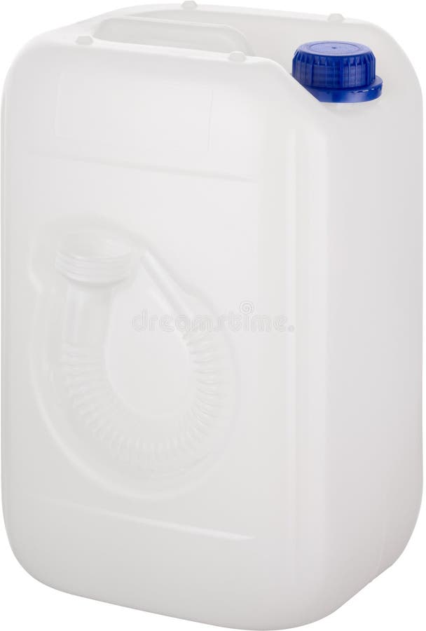 White Plastic Container with Blue Cap Stock Image - Image of white ...