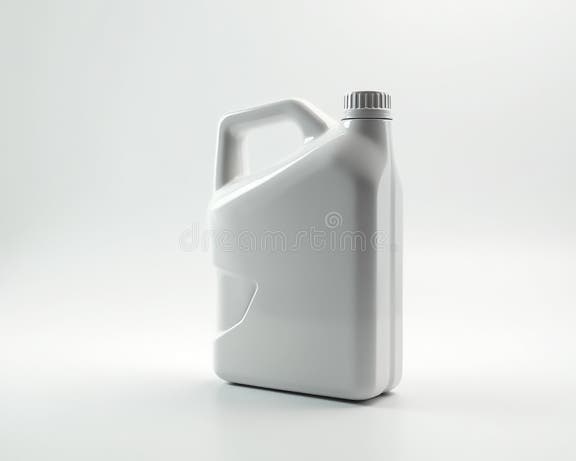 A White Plastic Container with a Handle is Positioned on a Plain ...