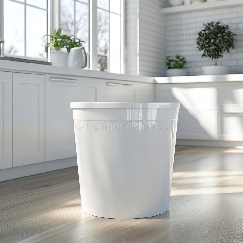 White Plastic Container on Kitchen Floor Stock Illustration ...