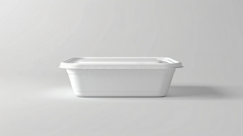 White Plastic Container Mock Up Isolated on White Background Stock ...
