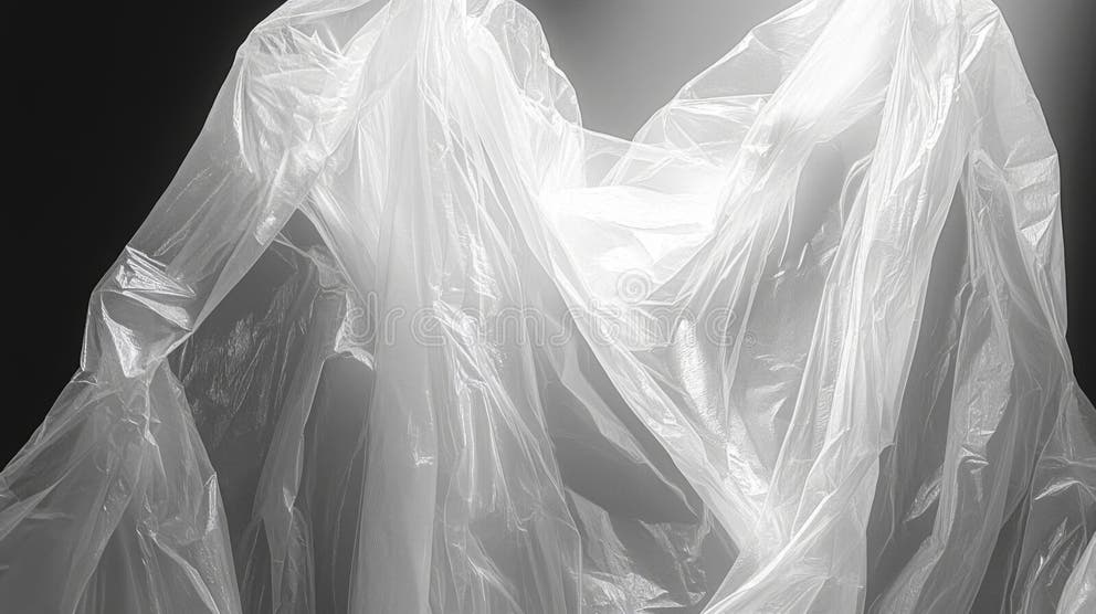 White Plastic Draped in Abstract Form Stock Illustration - Illustration ...