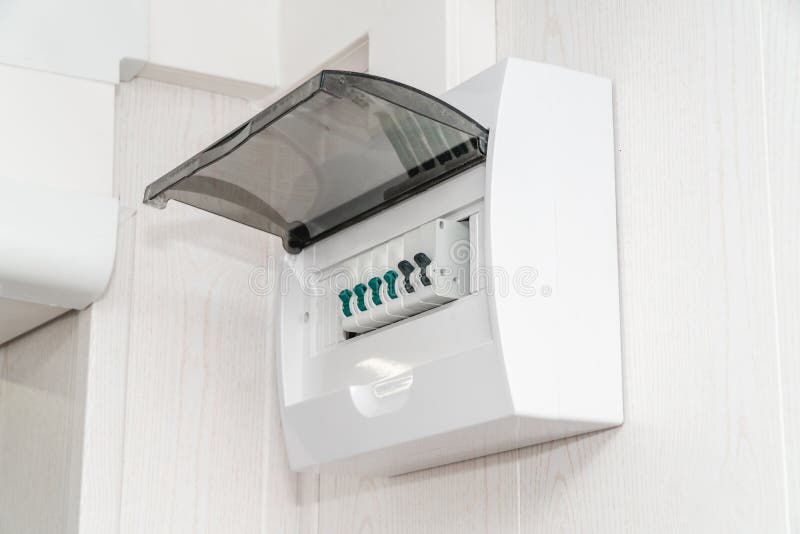 White Plastic Electric Guard on a White Wall Stock Photo - Image of ...