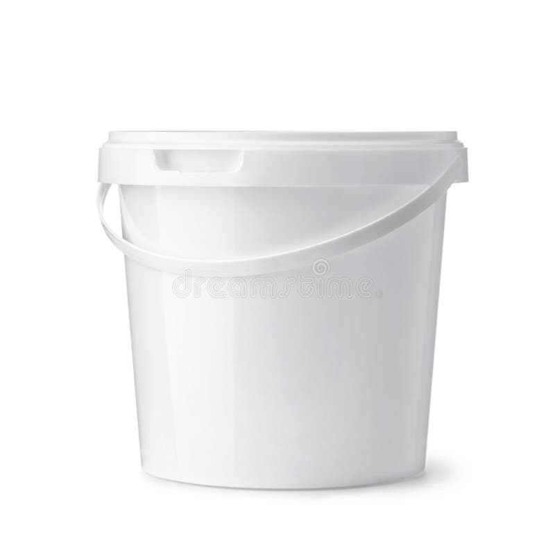 White plastic food bucket stock photo. Image of cover - 157988168