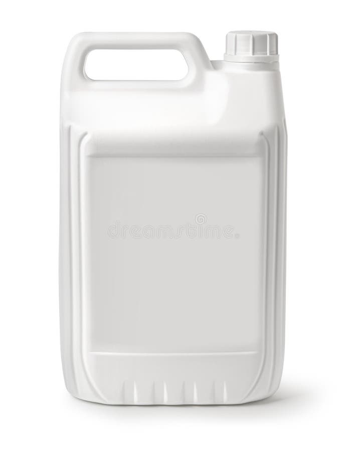 White Plastic Jerrycan Container with Blank Label for Detergent or ...