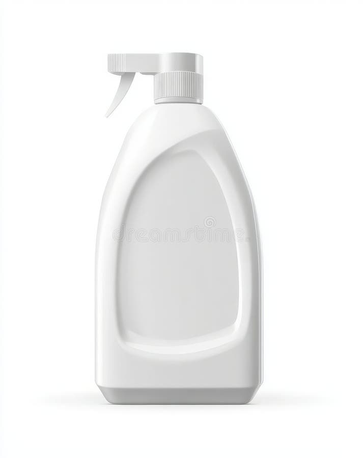 White Plastic Laundry Detergent Bottle on White Background, Front View ...