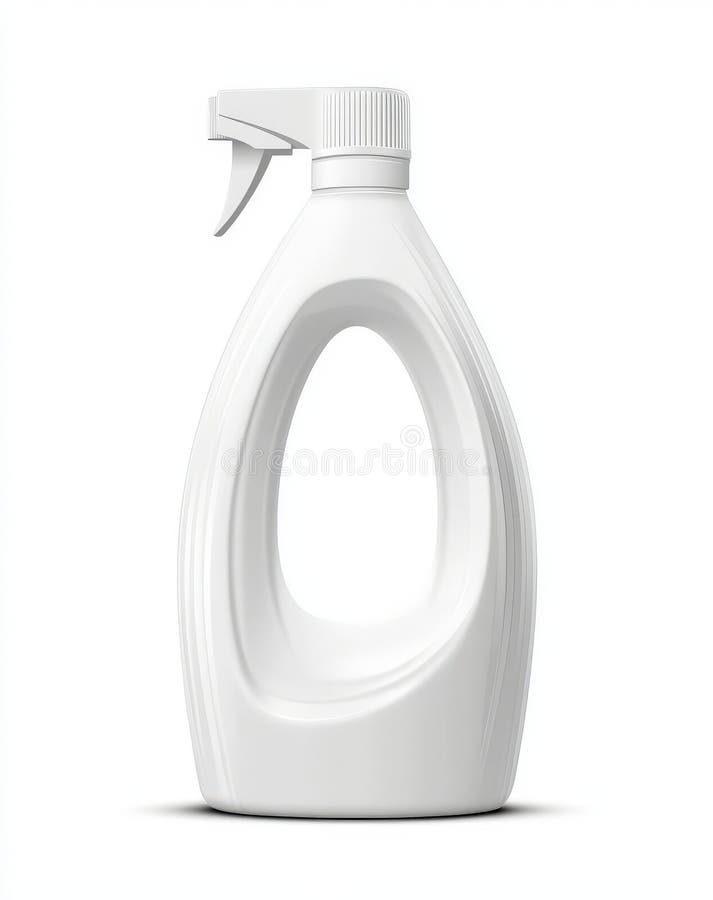 White Plastic Laundry Detergent Bottle on White Background, Front View ...
