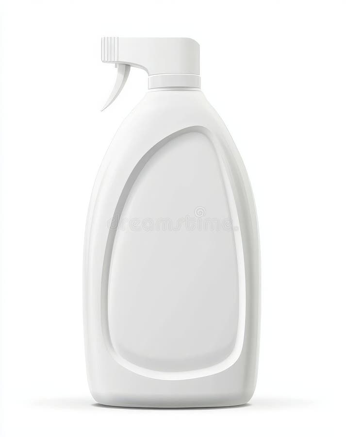 White Plastic Laundry Detergent Bottle on White Background, Front View ...