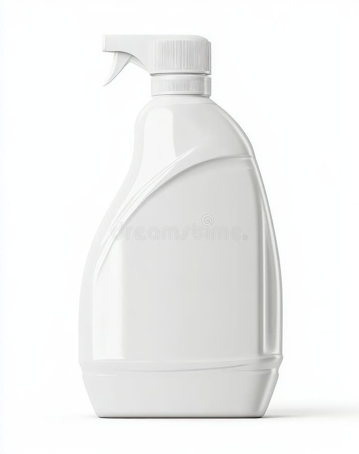 White Plastic Laundry Detergent Bottle on White Background, Front View ...