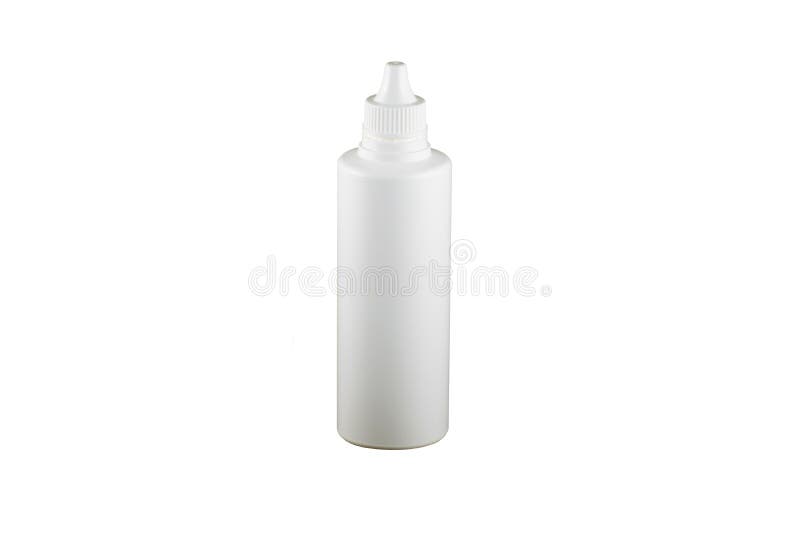 White Plastic Lens Solution Bottle. Stock Photo - Image of lens ...