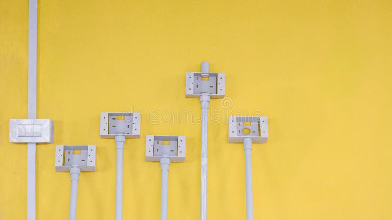 Electric Plastic Socket Boxes with Pvc Pipe Lines for Installing ...