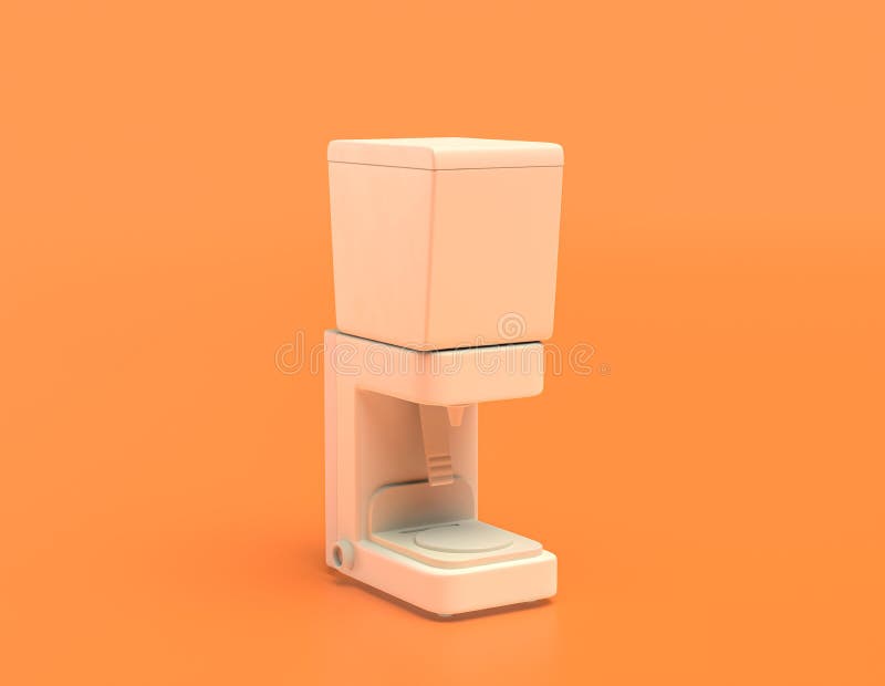 White Plastic Mixer in Yellow Orange Background, Flat Colors, Single ...