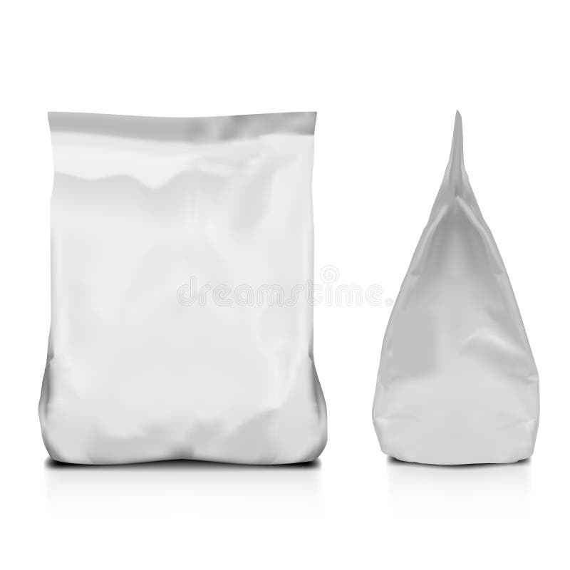 White Plastic Package. Front and Side View Stock Illustration ...