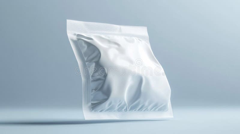 White Plastic Packaging Mockup on Light Blue Background Stock ...
