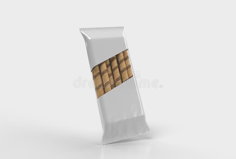 White Plastic Packet of Chocolate Cookies Stock Illustration ...