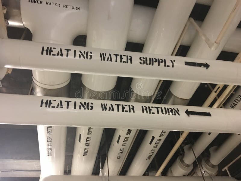 White Plastic Pipes stock image. Image of stencilled - 225209145