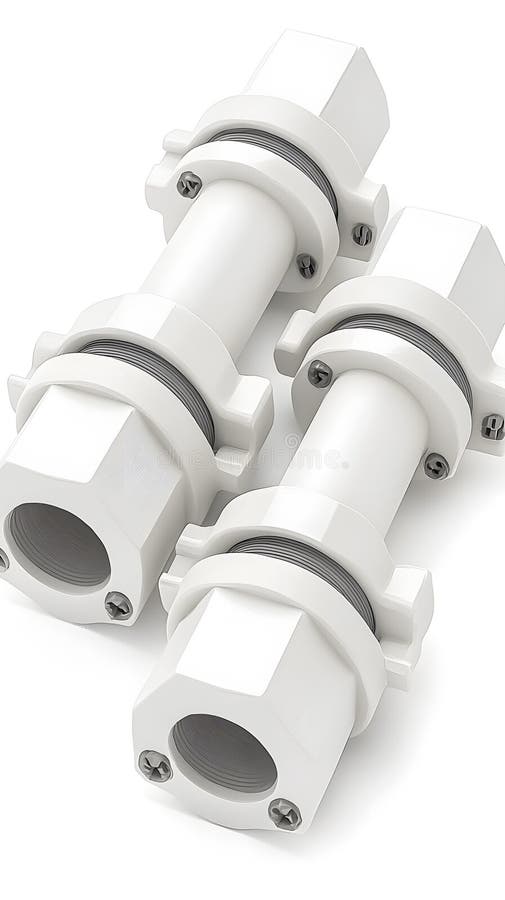 White Plastic Plumbing Fittings and Connectors Stock Illustration ...