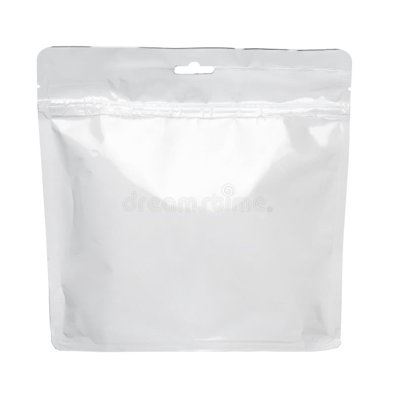 White Plastic Pouch Bag Isolated Stock Photo - Image of packet ...