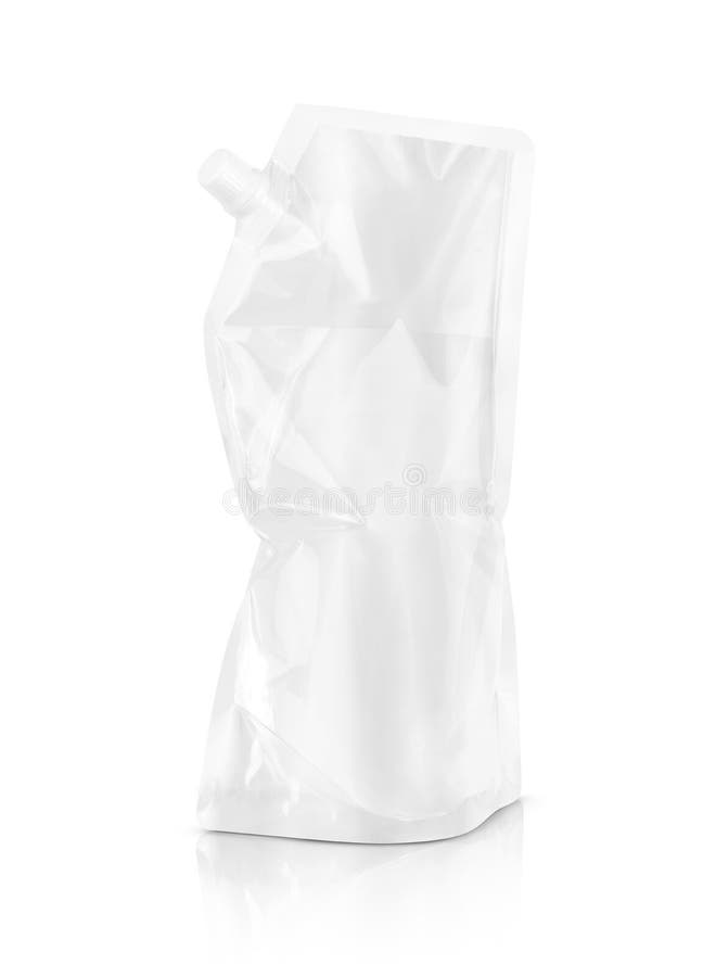White Refill Pouch Isolated on White Background Stock Photo - Image of ...