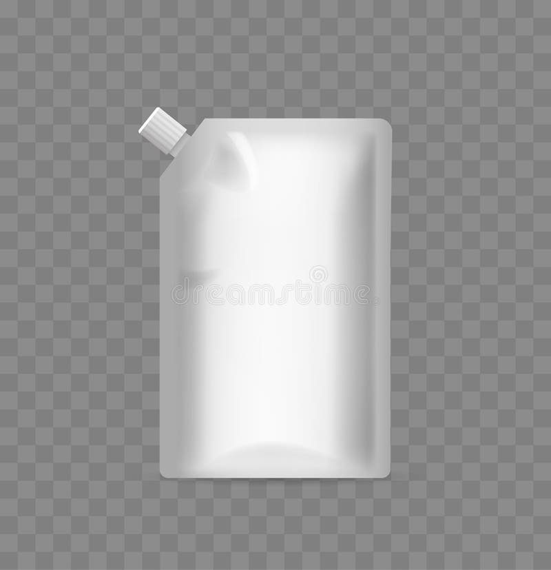 White Plastic Pouch with a Twist Cap Isolated Mockup on Transparent ...