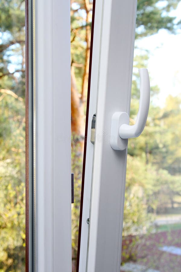 Opened Plastic Pvc Window with Mosquito Net Wire Screen Installed Stock ...