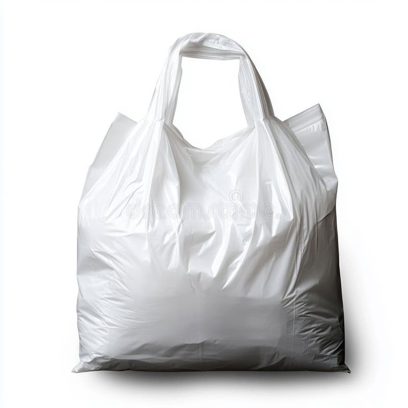 White Plastic Shopping Bag Isolated on White Background Stock ...