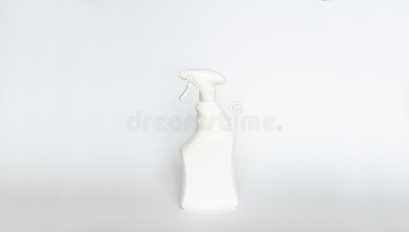 White Plastic Spray Bottle for Liquid Cleaning Products Isolated on ...