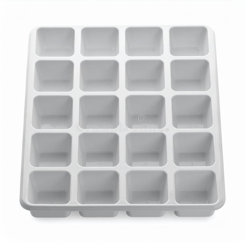 White Plastic Square Seedling Tray for Gardening Stock Illustration ...