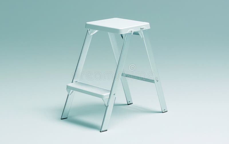 White Plastic Step Stool on Teal Background Stock Illustration ...