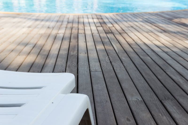 Plastic Sunbed Close To the Swimming Pool Stock Image - Image of peace ...