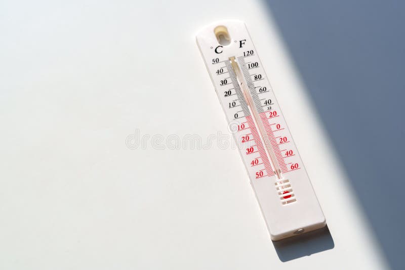 White Plastic Thermometer on a White Surface with Shadow Stock Image ...