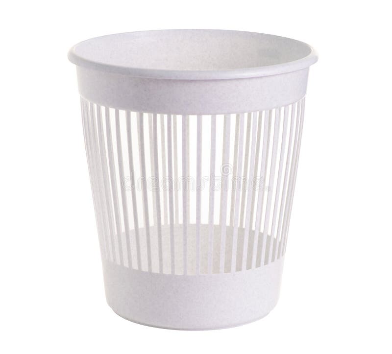 White plastic trash can stock photo. Image of metal - 119257246