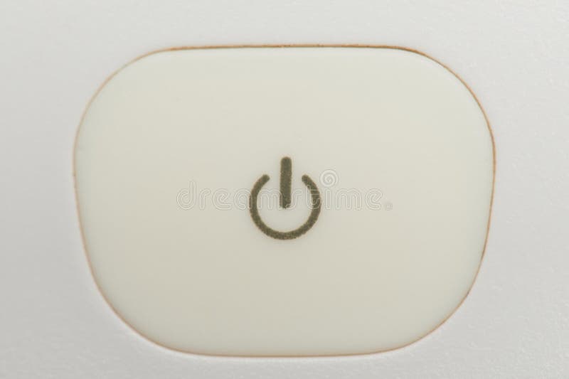 White Plastic Turn on and Off Button Stock Photo - Image of close ...